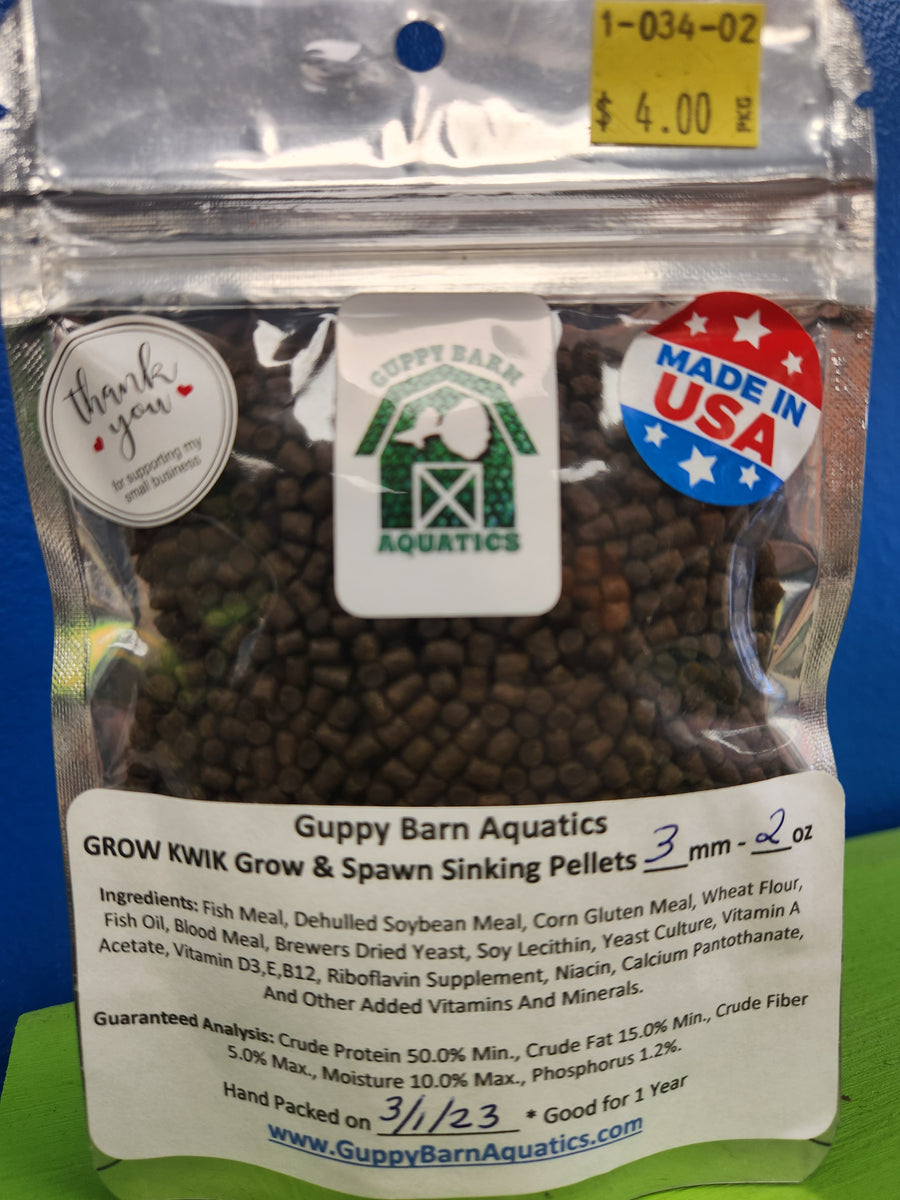 Alpha & Omega - GROW KWIK Grow & Spawn Sinking Pellets (3.0 mm Pellet)